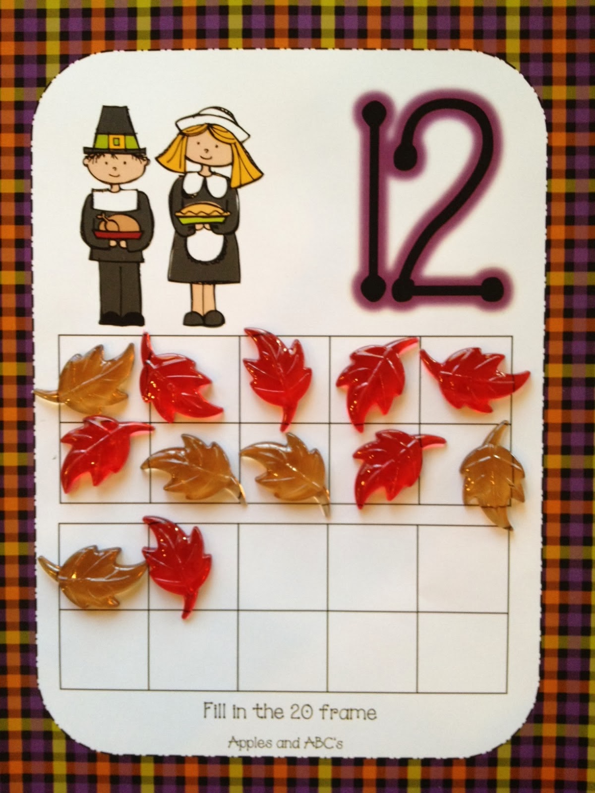 Fall Counting With 10 and 20 Frames - Apples & ABC's